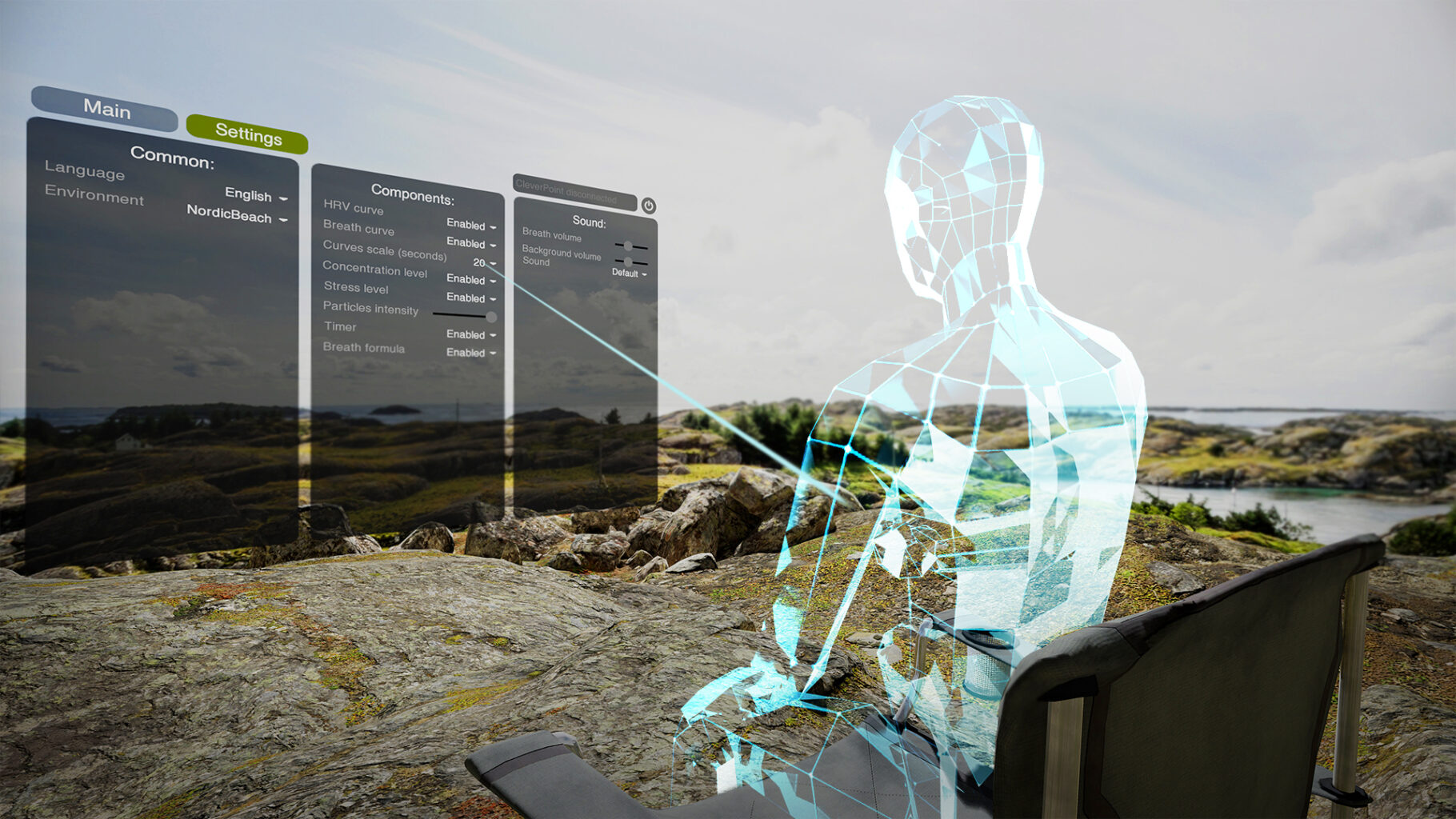 CleverPoint. VR-based real-time EEG/EMG, ECG technology